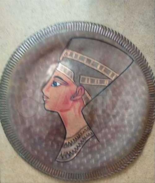Чеканка медная, египетская царица