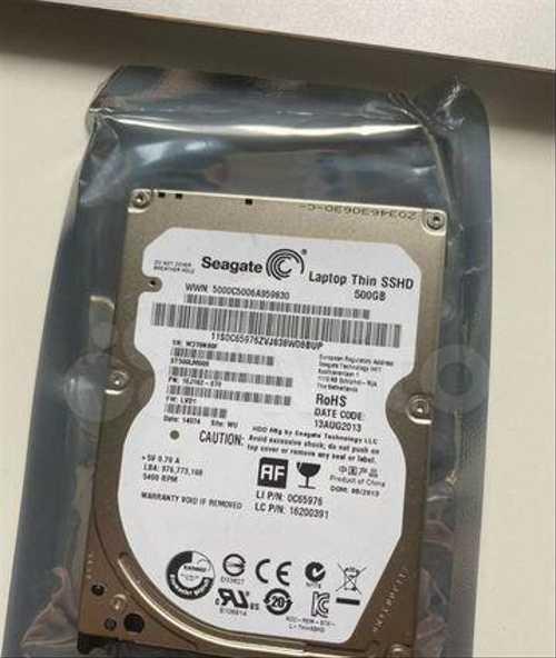 Гибpидный диск Sеagatе Lарtор Тhin ssнd 500GB sт50