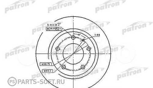 Patron PBD2705 Диск тормозной задн ford USA probe II 93-98, mazda 626 IV 92-97, 626 IV Hatchback 91-97, 626 V 97-02, 626 V Hatchback 97-02, 626 V Stat