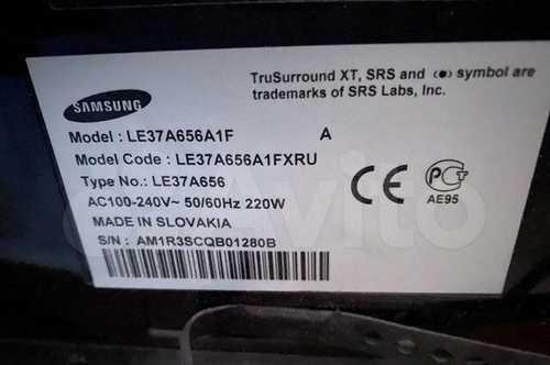 Телевизор Samsung le37a656a1f