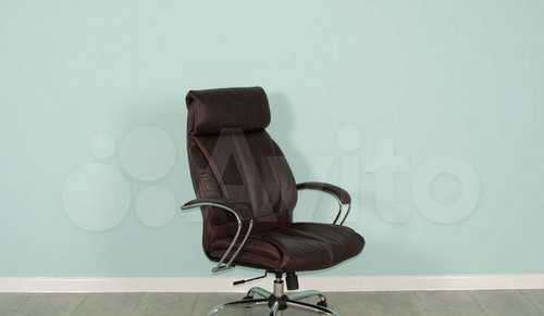 Кресло офисное метта «LK-13CH», коричневое