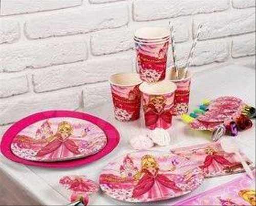 Набор бумажной посуды «Праздник принцессы», на 6 персон