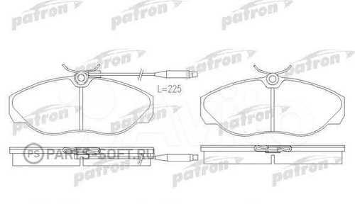 Patron PBP1396 Колодки тормозные дисковые передн citroen jumper бортовой 00-02, jumper автобус 00-02, jumper фургон 00-02, fiat ducato бортовой 98-02