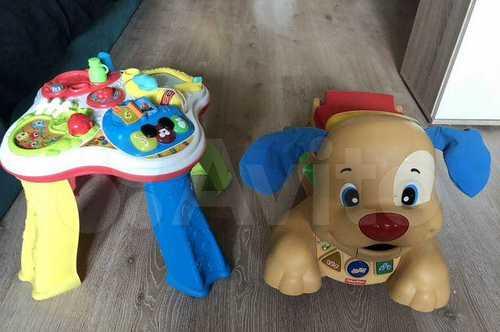 Игровой стол chicco и каталка fisher price