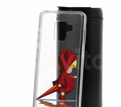 Чехол-накладка Samsung Galaxy A8 2018 (A530) Kruche Print Девочка с зонтом