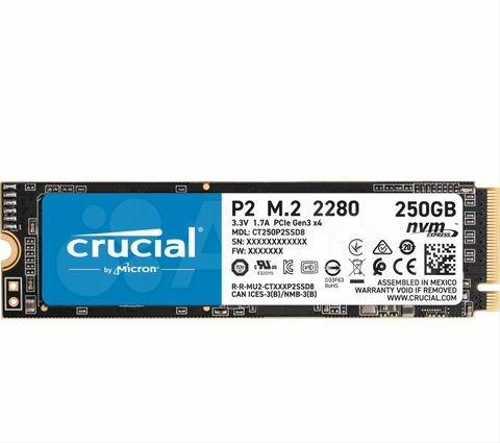 Внутренний SSD-накопитель 250Gb Crucial P2 CT250P2SSD8 M.2 2280 PCIe NVMe 3.0 x4