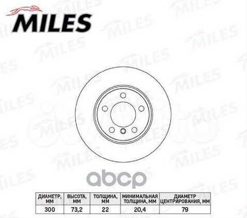 Диск Тормозной Bmw 1 F20 118-120/3 F30 316-320 Передний Вент.D 300мм. Miles арт. K001284