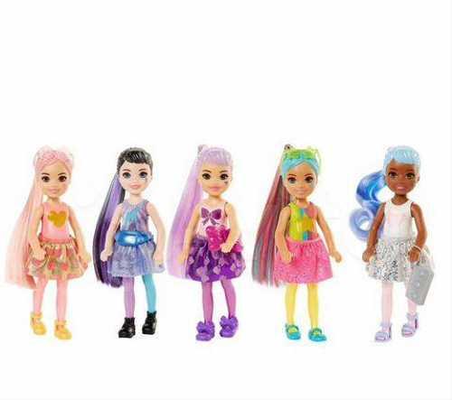Кукла Mattel Barbie Челси-сюрприз Волна 1 с блестящими куклами и сюрпризами GTT23