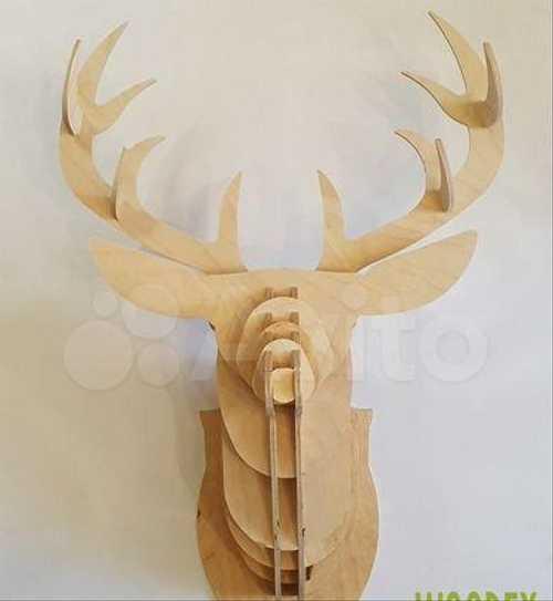 3D-голова оленя из фанеры