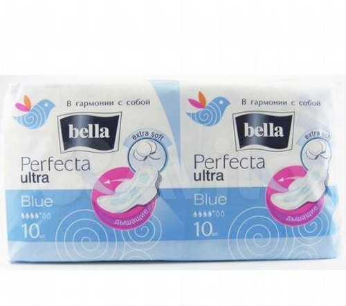 Гигиенические прокладки супертонкие Bella "Perfecta Ultra Blue", 10 + 10 штук