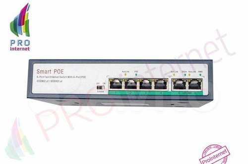 Poe Switch (пое - свитч) на 6 портов ASP - 6004E