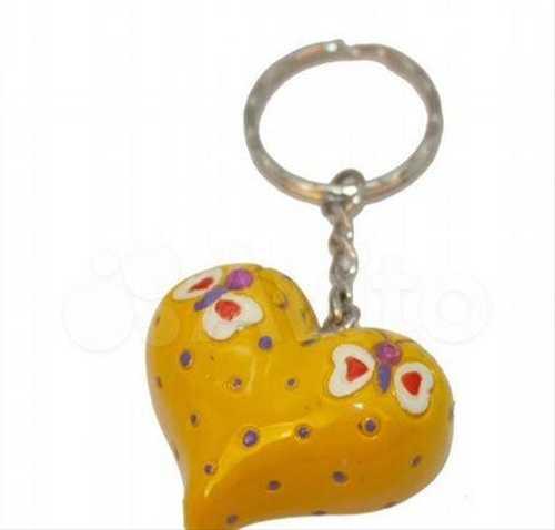 Брелок 4*3,5*1,5 см Сердце Elffdecor, оранжевый цвет, полистоун (искусственный камень), подарочная у