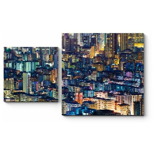 Модульная картина Пейзаж засыпающего Гонконга60x36