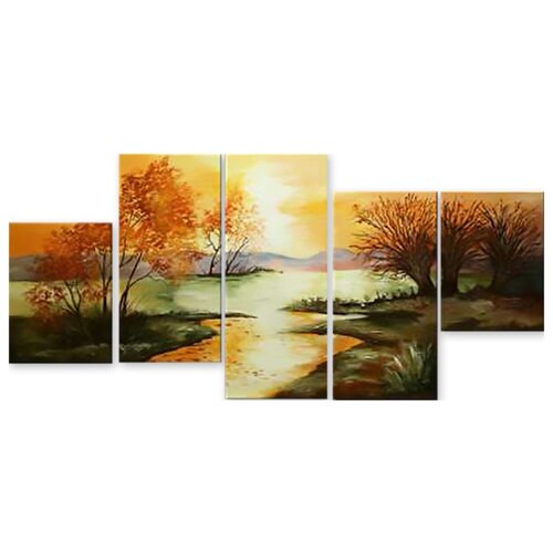 Модульная картина на холсте "Осенняя пора" 150x72 см
