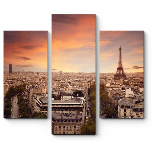 Модульная картина Прекрасный Париж с высоты 100x90