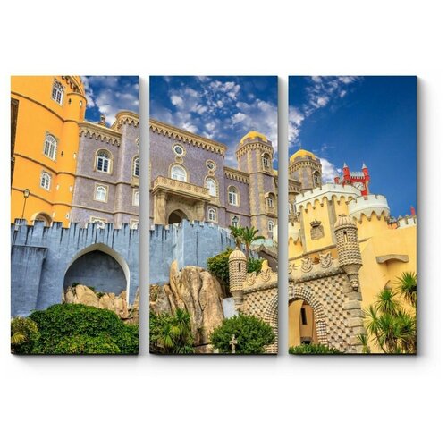 Модульная картина Красочный замок Синтра в Португалии100x72
