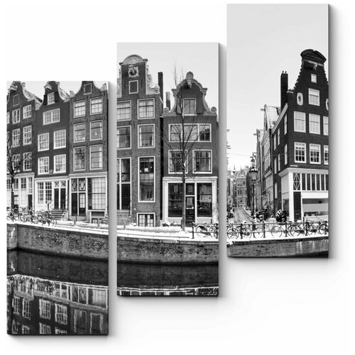 Модульная картина Монохромный Амстердам 70x75