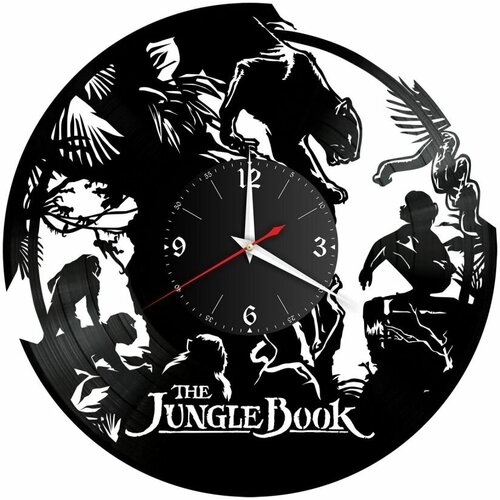 Часы из винила Redlaser "Книга Джунглей, The Jungle book, Маугли" VW-12034