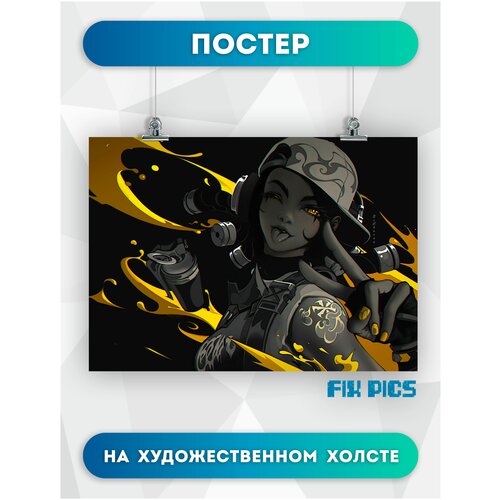 Постер на холсте Valorant Raze карточка агента киберспортивный шутер riot (748) 50х70 см
