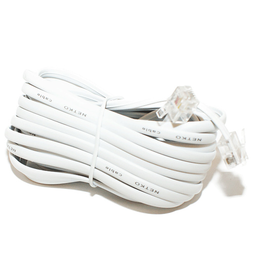 Телефонные шнуры Noname Шнур телефон-линия 5,0м белый 4-х жильный