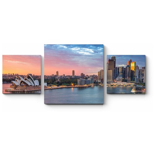 Модульная картина Прекрасный Сидней на закате 90x39