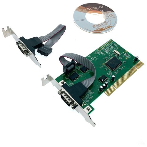 Контроллер PCI to 2 COM порта, чип MCS9835, low profile