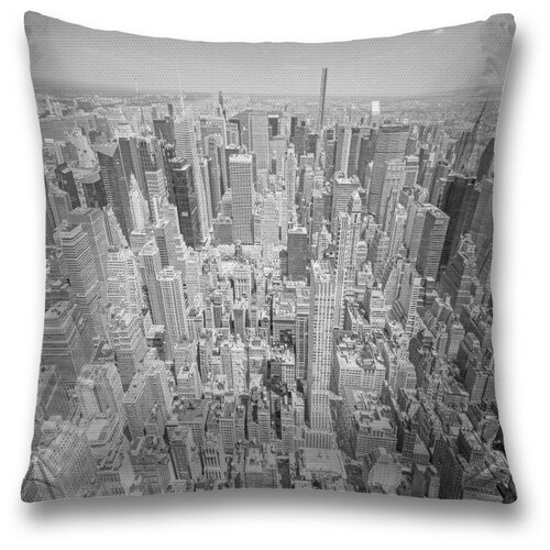 Наволочка декоративная на молнии, чехол на подушку JoyArty "Старая фотография города" 45х45 см