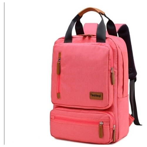 Рюкзак повседневный, городской, школьный с отделением для ноутбука диагональю до 15,6 дюймов розовый