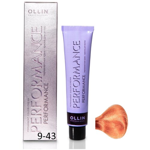 OLLIN Professional Performance перманентная крем-краска для волос, 9/43 блондин медно-золотистый, 60 мл