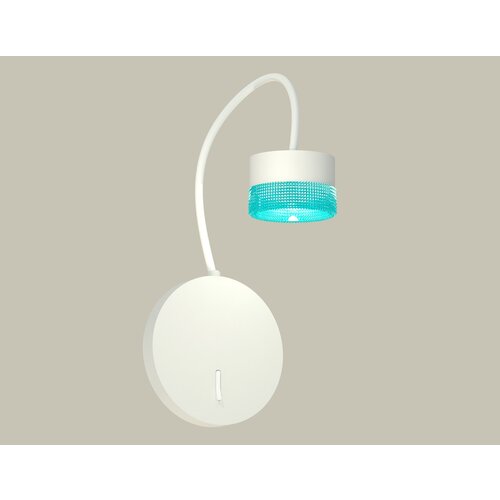 Комплект настенного светильника с выключателем и композитным хрусталем Ambrella light XB9595251 SWH/BL белый песок/голубой GX53 (C9595, N8488)
