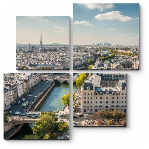 Модульная картина Пролетая над Парижем60x60