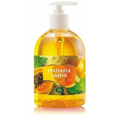 Мыло жидкое Папайя и Дыня Aroma Line с дозатором