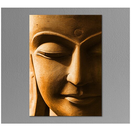 Картина интерьерная на натуральном холсте Poly Print Art "Каменный Будда" 60х40 см.