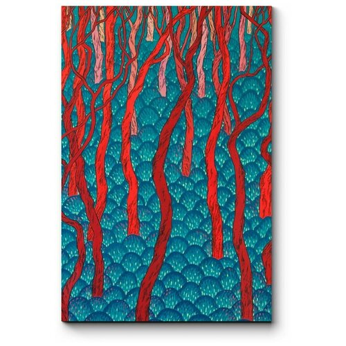 Модульная картина Красный лес70x105