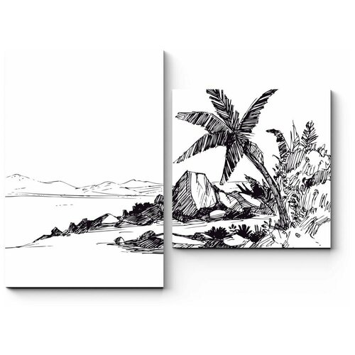 Модульная картина Зарисовка тропического пляжа 90x68