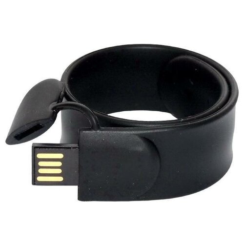 Подарочная флешка slap-браслет черный 8GB