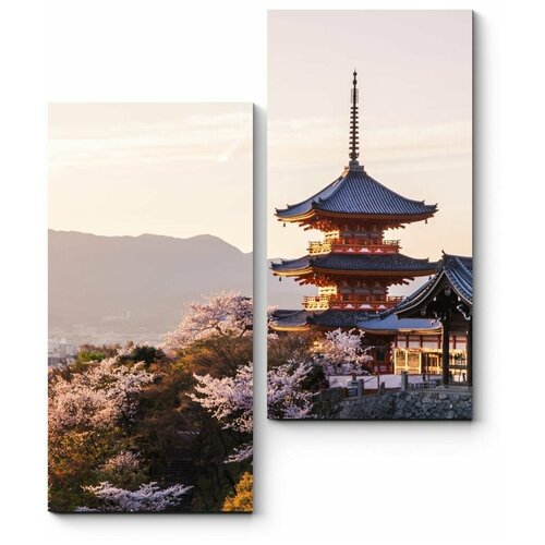Модульная картина Цветение сакуры в Киото 80x100