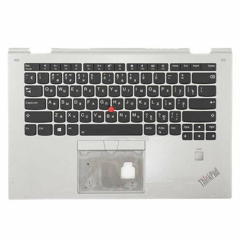 Клавиатура для ноутбука Lenovo Thinkpad Yoga X1 2nd Gen черная с серебристым топкейсом
