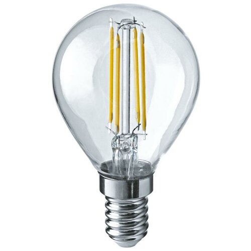 Лампа светодиодная филаментная 80 889 OLL-F-G45-10-230-4K-E14 10Вт шар прозрачная 4000К нейтр. бел. E14 1000лм 220-240В | код 80889 | онлайт (10шт. в упак.)