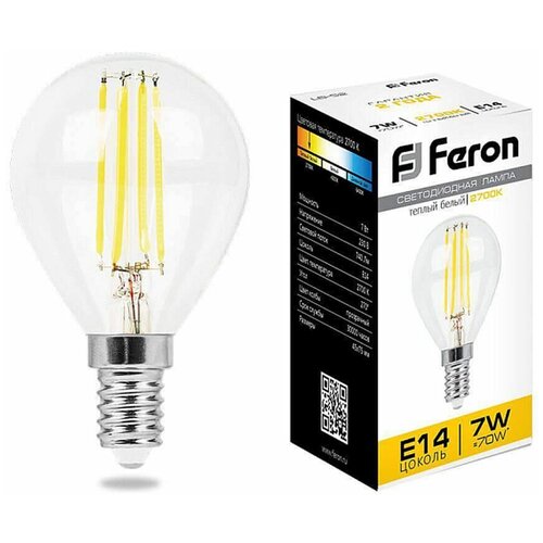 Лампочка светодиодная Feron LB-52, 25874, 7W, E14 (комплект 10 шт.)