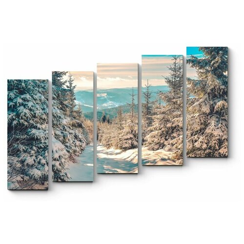 Модульная картина Зимняя тропа в солнечный день 90x63
