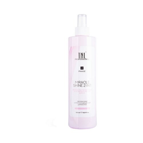 TNL Professional спрей-кондиционер Miracle Shine 2 in 1 двухфазный для легкого расчесывания и блеска волос, 500 мл