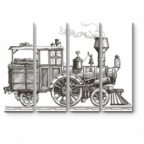 Модульная картина Старинный поезд 160x120