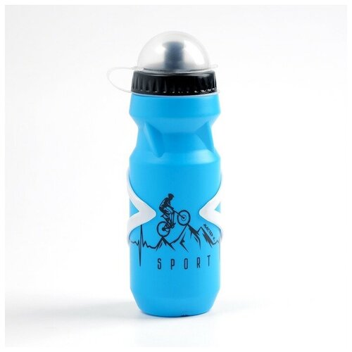 Бутылка для воды велосипедная, 650 мл, с креплением, синяя