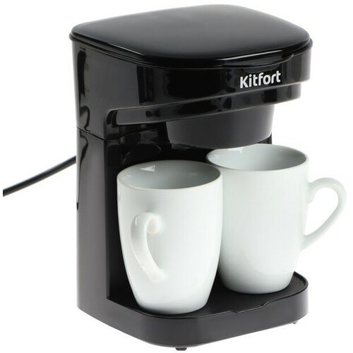 Кофеварка Kitfort КТ-764, капельная, 450 Вт, 0.25 л, чёрная