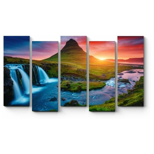 Модульная картина Красочный рассвет, Исландия 180x104