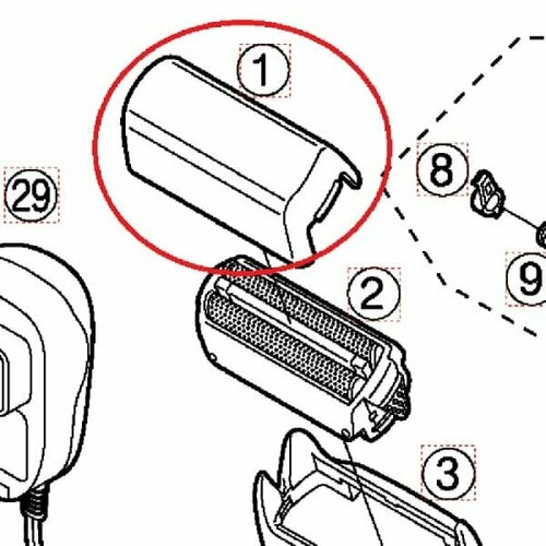 Panasonic WES7024X7158 Пластиковый защитный колпачок для бритвы ES-7023, ES-7024, ES-7025, 7026,7027