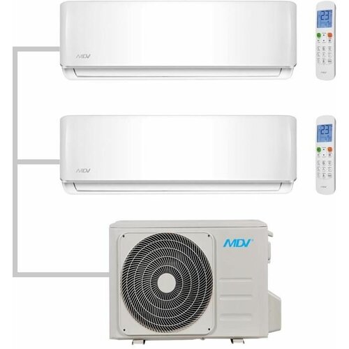 Мультисплит-система на 2 комнаты инверторная INFINI INVERTER, 3D DC-Inverter MDSAG-07HRFN8х2/MD2O-18HFN8 MDV