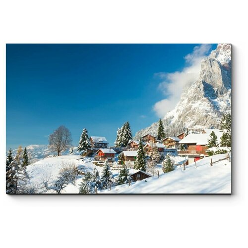 Модульная картина Зимняя Швейцария 40x27