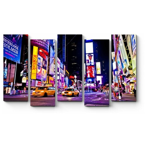 Модульная картина Неоновые огни Нью-Йорка 120x69